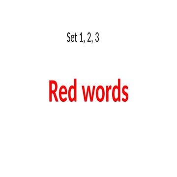 Red words- vocabulary - phonics - educate | PPTX