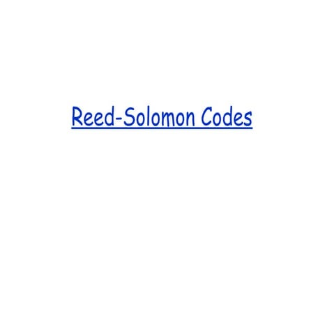 reed-solomon-encoder-and-decoder for correction | PPT