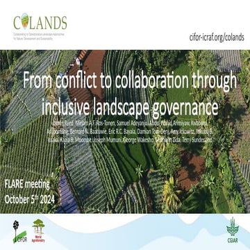 From conflict to collaboration through inclusive landscape governance ...