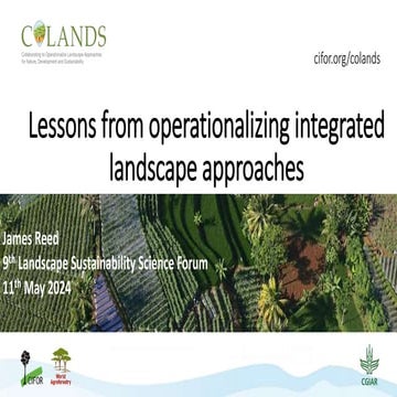 Lessons from operationalizing integrated landscape approaches | PPTX