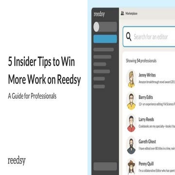 5 insider tips to win more work on Reedsy | PPT