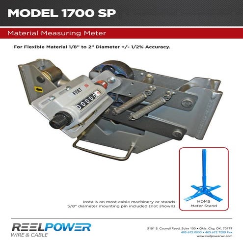 Reel power 1700 sp | Reelpower Wire & Cable | PDF