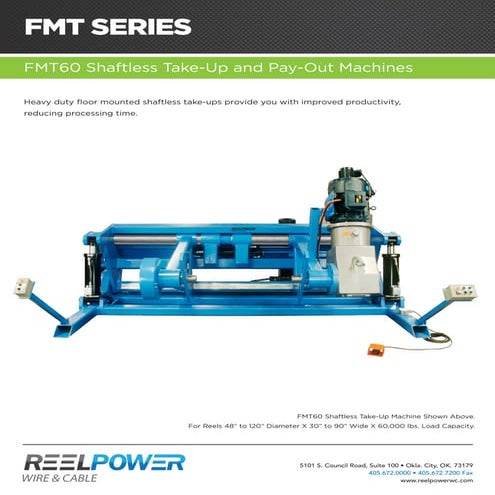 Cantilevered Shaft Reeling & Coiling Take-Up Machine| ReelpowerWC | PDF