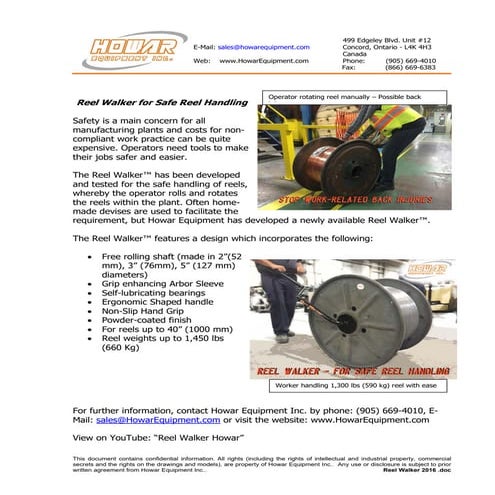 Reel and Spool Handling - Reel Walker | PDF