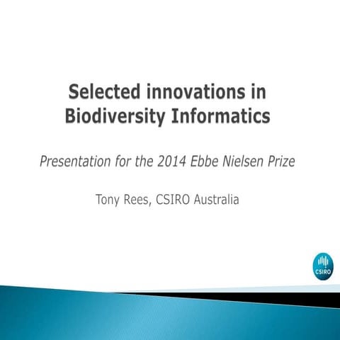 Selected innovations in Biodiversity Informatics | PPT
