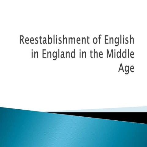 Reestablishment of english in england in the middle | PPTX | Genealogy ...