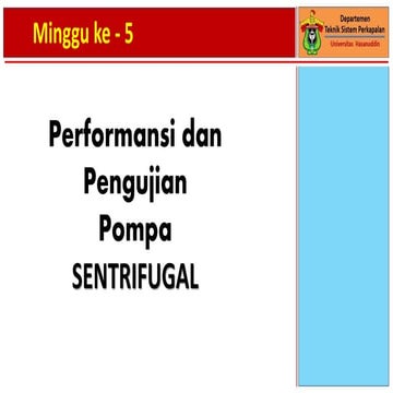 performansi dan pengujian pompa sentrifugal | PPT