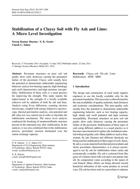 SOIL STABILIZATION USING FLY ASH | PPTX