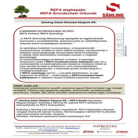 Refa alapkepzes | PDF