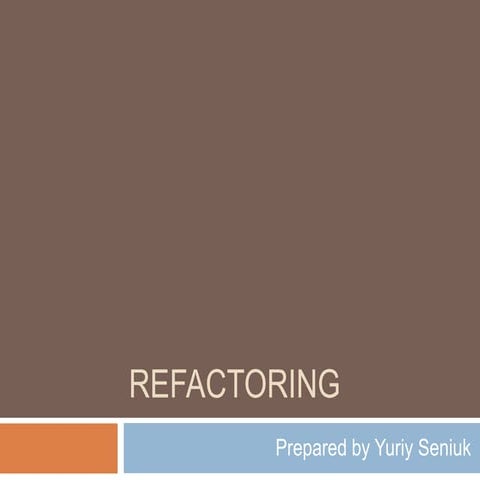 Refactoring | PPT