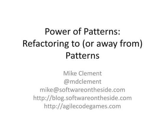 Design Patterns And Refactoring Ppt 