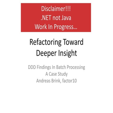 Refactoring toward deeper insight java forum | PDF | Databases | Computer Software and Applications