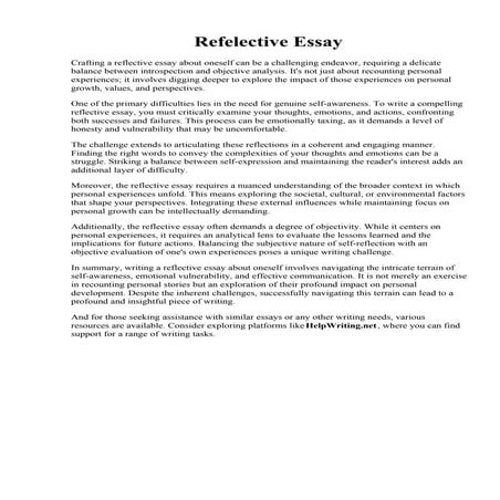 Refelective Essay | PDF