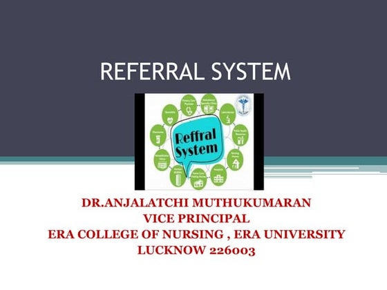 Referral system // Community Referral System | PPT