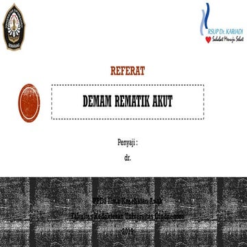 Referat Demam Rematik Akut pada Anak dan Tatalaksana | PPTX