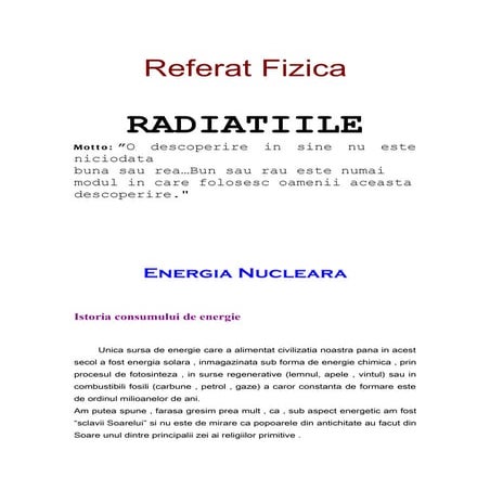 Radiatiile si energia nucleara | DOC