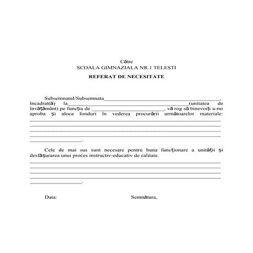Referat necesitate model | DOC