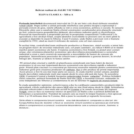 Referat realizat de jalbu victoria | DOC