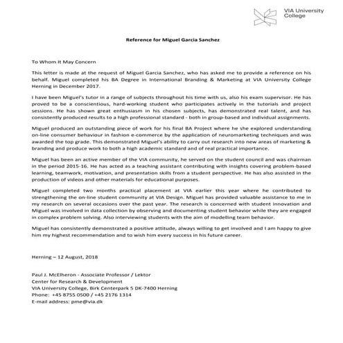 Reference from Center for Research & Development [VIA University] | PDF