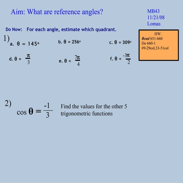 Reference Angles | PPT