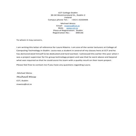 Michael Weiss`s Referral Letter. | PDF