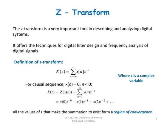 Signals and Systems Formula Sheet | PDF