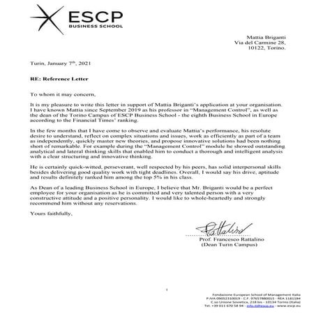 Reference Letter | PDF