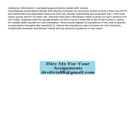 Reference Information Overlapping Generations Model With Mo Pdf