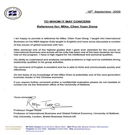Reference Letter | PDF
