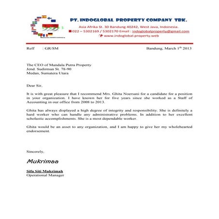 Reference letter | DOCX