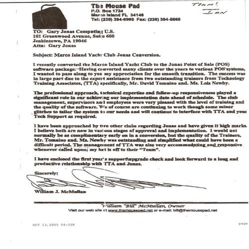 Reference Letter - Marco Island Yacht Club | PDF