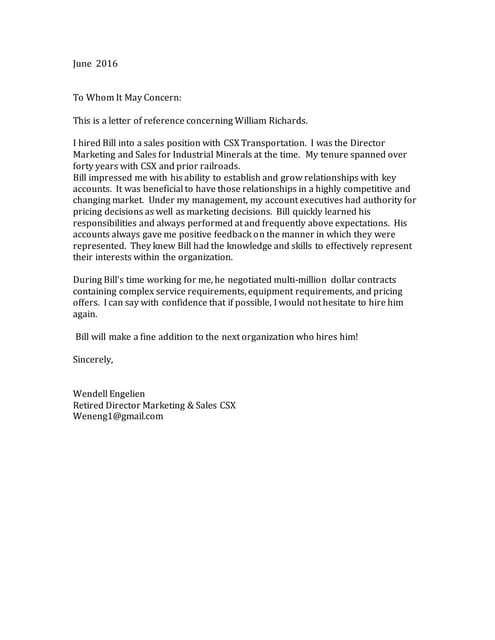 Reference letter Leonard Baker - Tropicana | PDF