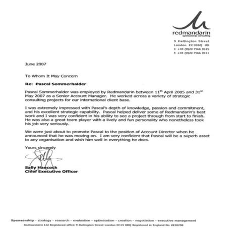 Reference letter ceo redmandarin 2007 | PDF
