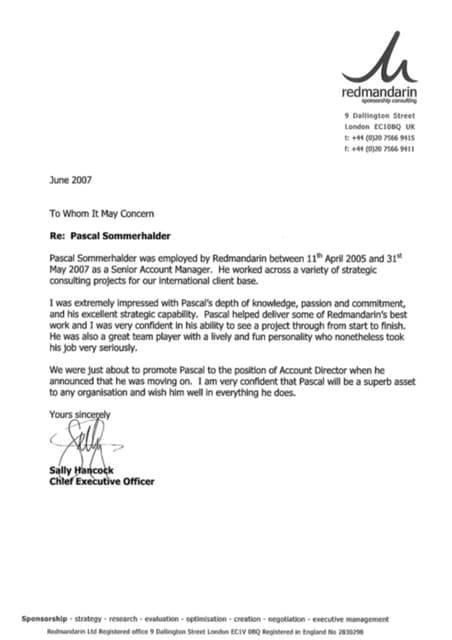 CEO Letter of Recommendation | DOCX