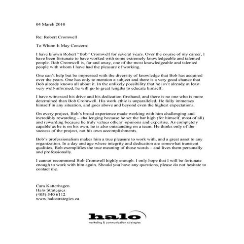 IFS Reference Letter for Rod Fox | PDF