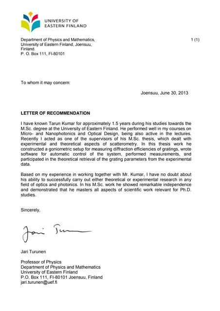 Reference Letter (GE) Grégory Coué | PDF