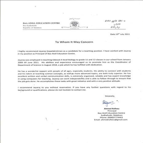 Reference letter jay | PDF