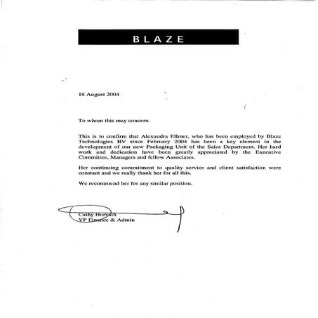 Reference Letter Scitex Vision (Blaze) | PDF