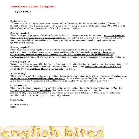 Reference letter template | PDF