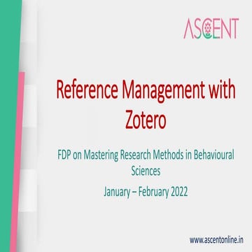 Reference management with zotero | PDF | Computing | Technology & Computing