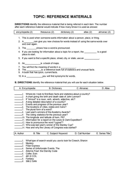 Encyclopedia Atlas Dictionary Thesaurus Almanac. | PPSX