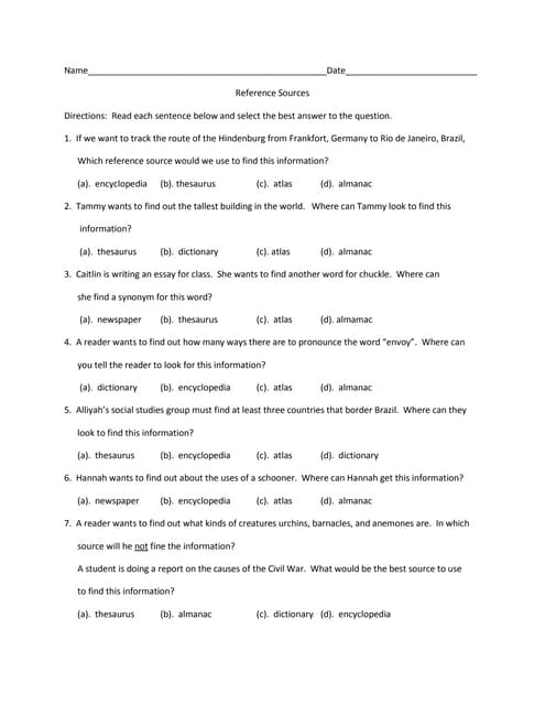 Encyclopedia Atlas Dictionary Thesaurus Almanac. | PPT