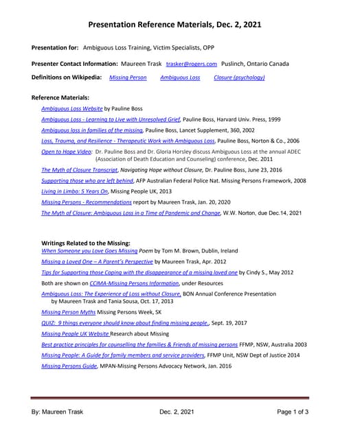 Reference Materials May 31 2021 | PDF