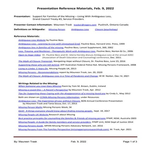 My Journey of the Missing | PDF