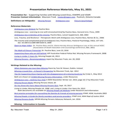 Reference Materials May 31 2021 | PDF