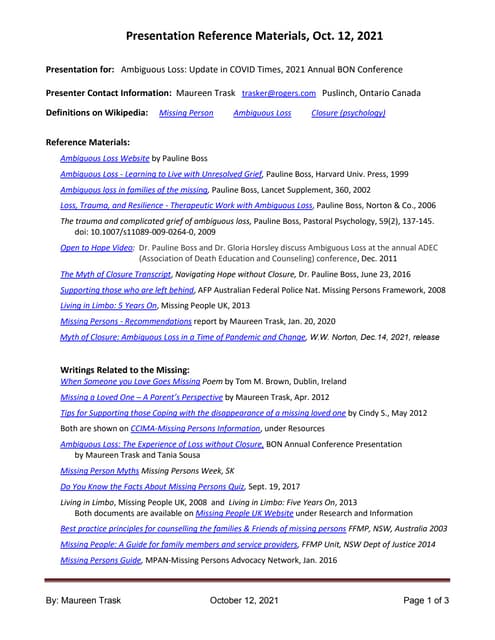 My Journey of the Missing | PDF | Family and Relationships