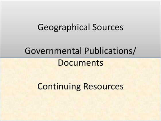 Geographical sources 1 | PPTX