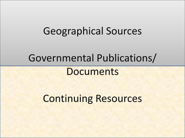 Geographical sources 1 | PPTX