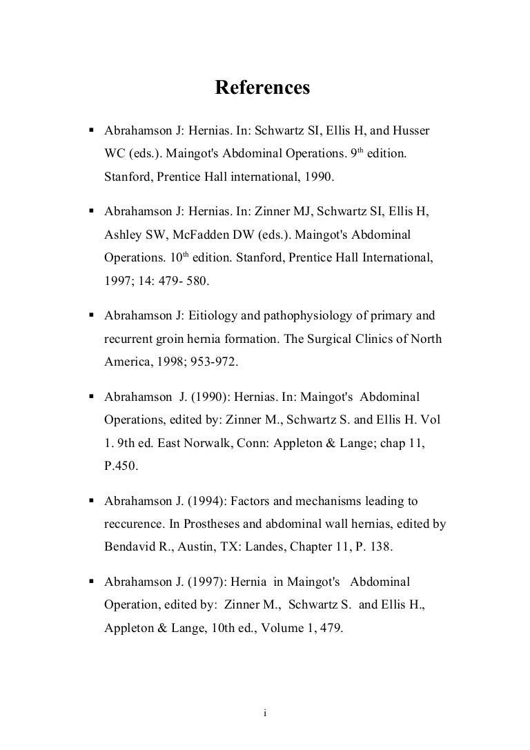 References of my essay