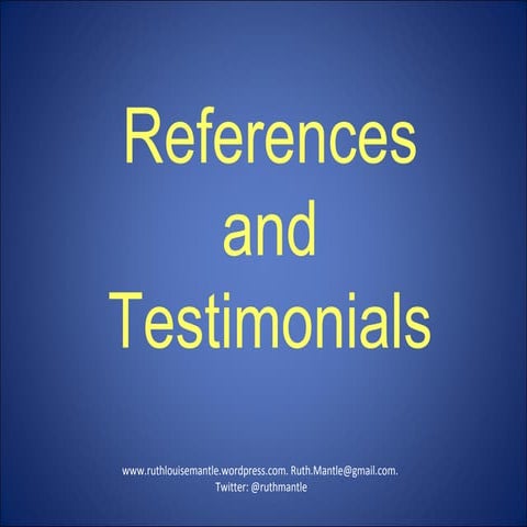 References And Testimonials | PPT